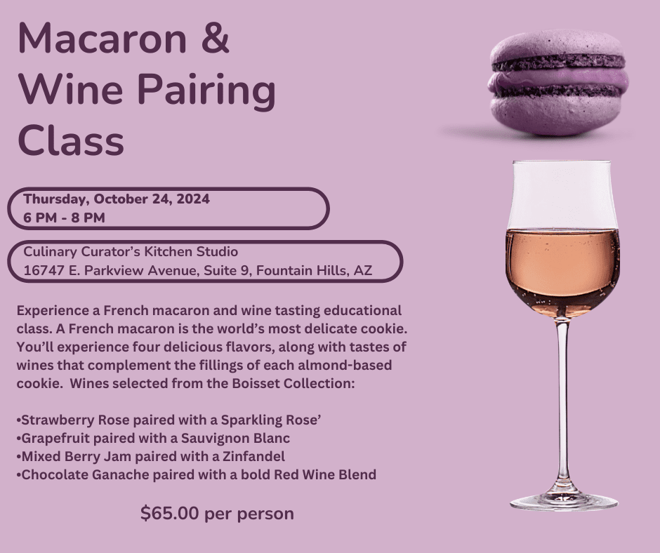 MACARON & WINE PAIRING CLASS - CLASS IS SOLD OUT! | Debbie J. Elder