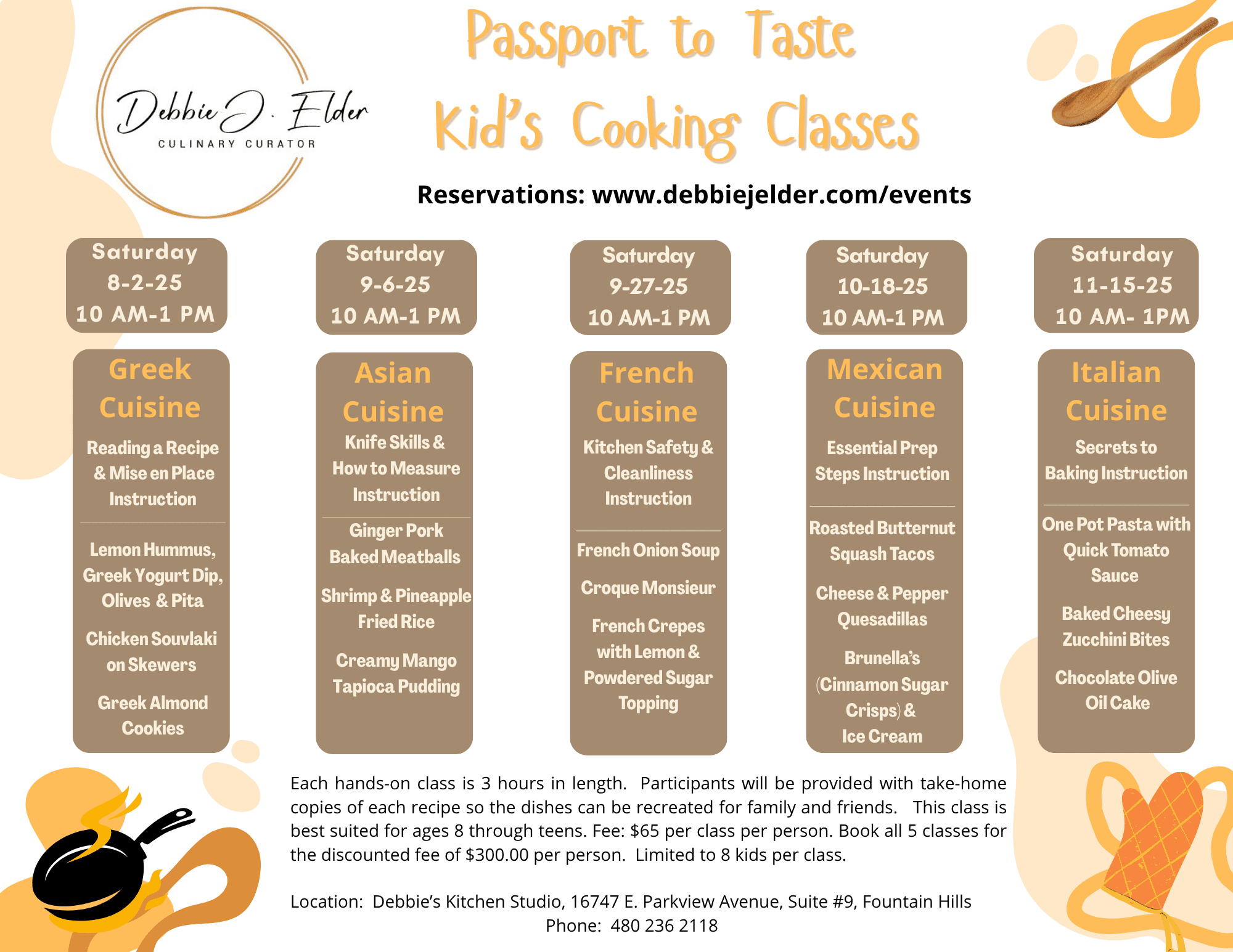 Kid's Cooking Classes - Passport to Taste: Italian Cuisine | Debbie J ...